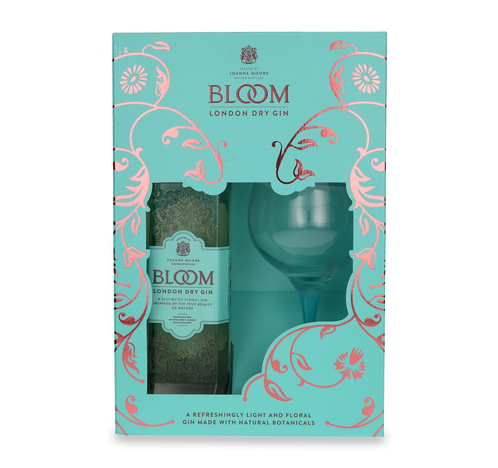 Bloom London Dry Gin + Copa Glass / 40%/ 0,7l | Dom Whisky