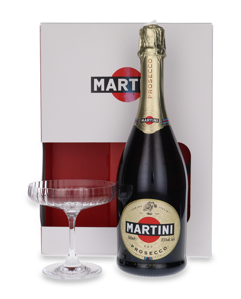 Martini Prosecco D.O.C. / 11,5% / 0,75l + kieliszek | Dom Whisky