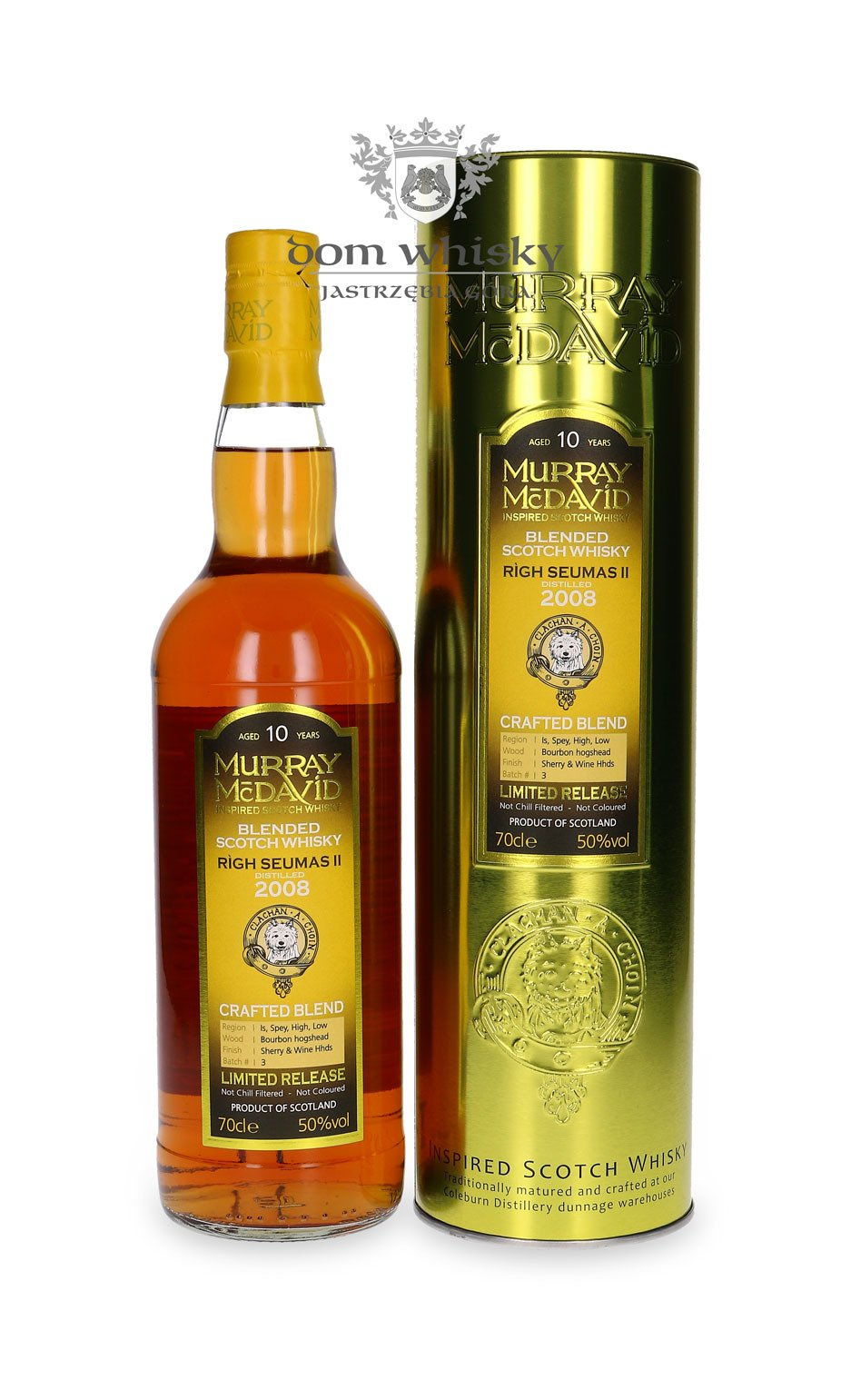 Rìgh Seumas II 10 Year Old 2008 Batch 3 Murray McDavid 50% 0.7l