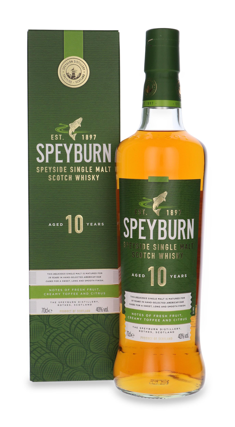 Speyburn 10 Year Old Single Malt Whisky 40% 0.7l Speyside