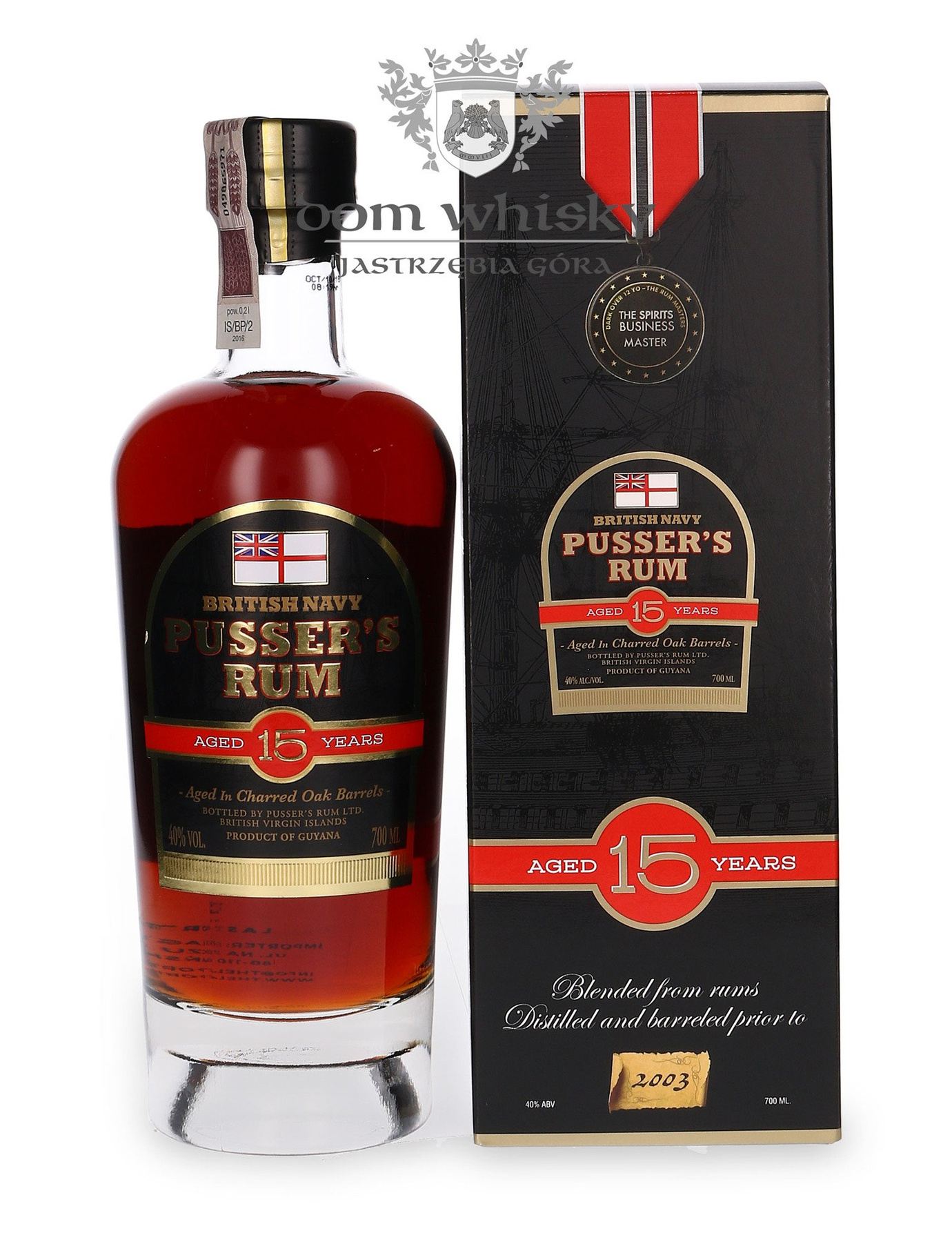 Pusser's British Navy 15 Year Old Rum 40% 0.7l