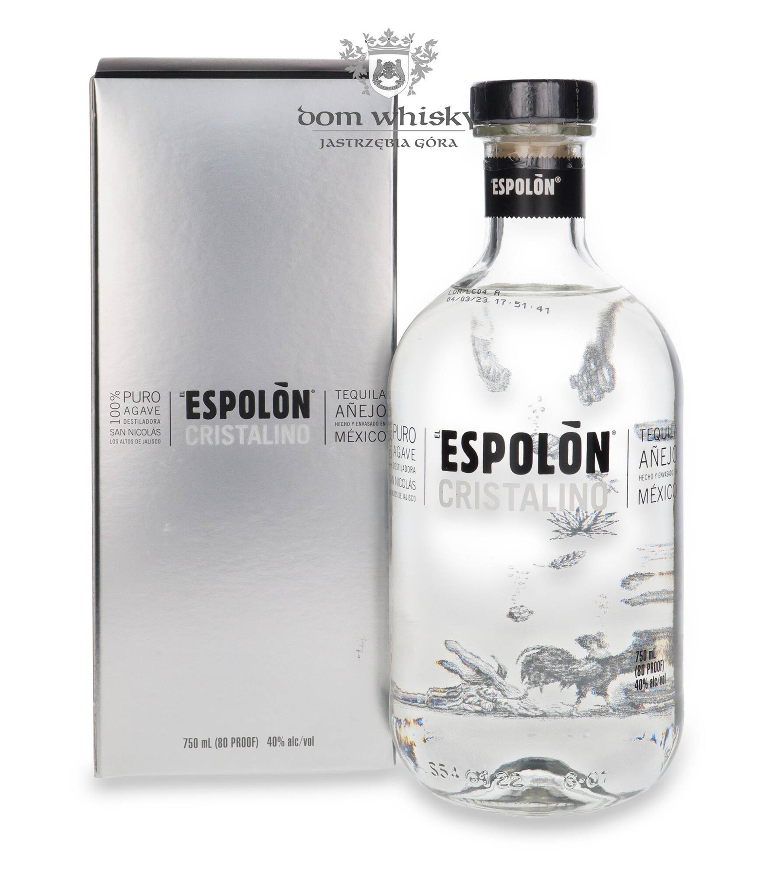 Tequila Espolon Crystalino Anejo 40% 0.75l Puro Agave
