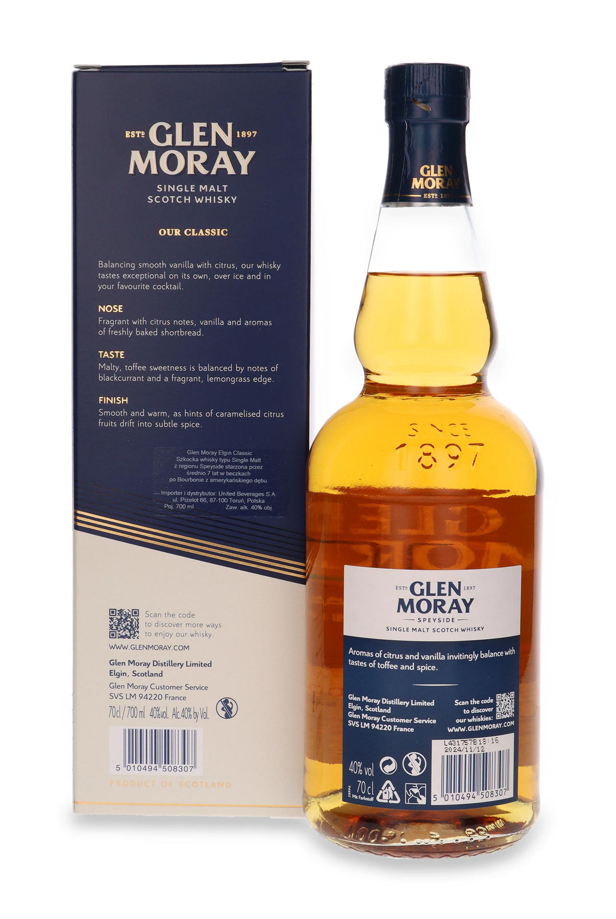 Glen Moray Our Classic 40% Speyside Single Malt 0,7l