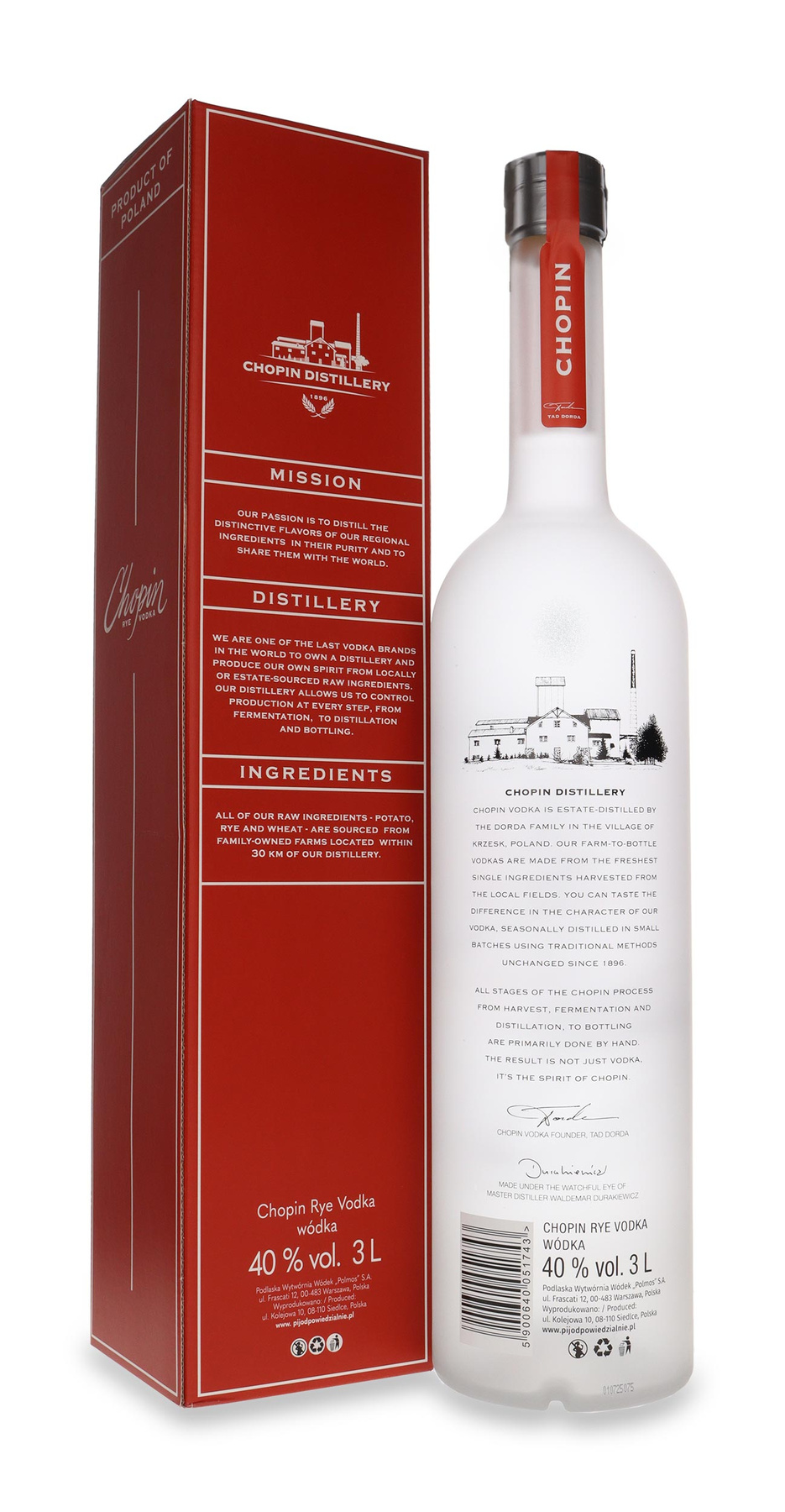 Chopin Vodka Rye 40% 0.7l - Premium Vodkas