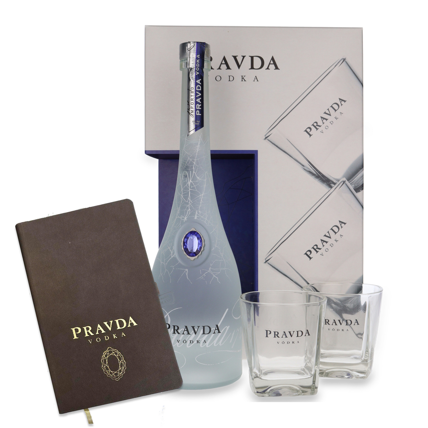 Pravda Vodka z 2 szklankami 40% 0,7l – Wódka Premium