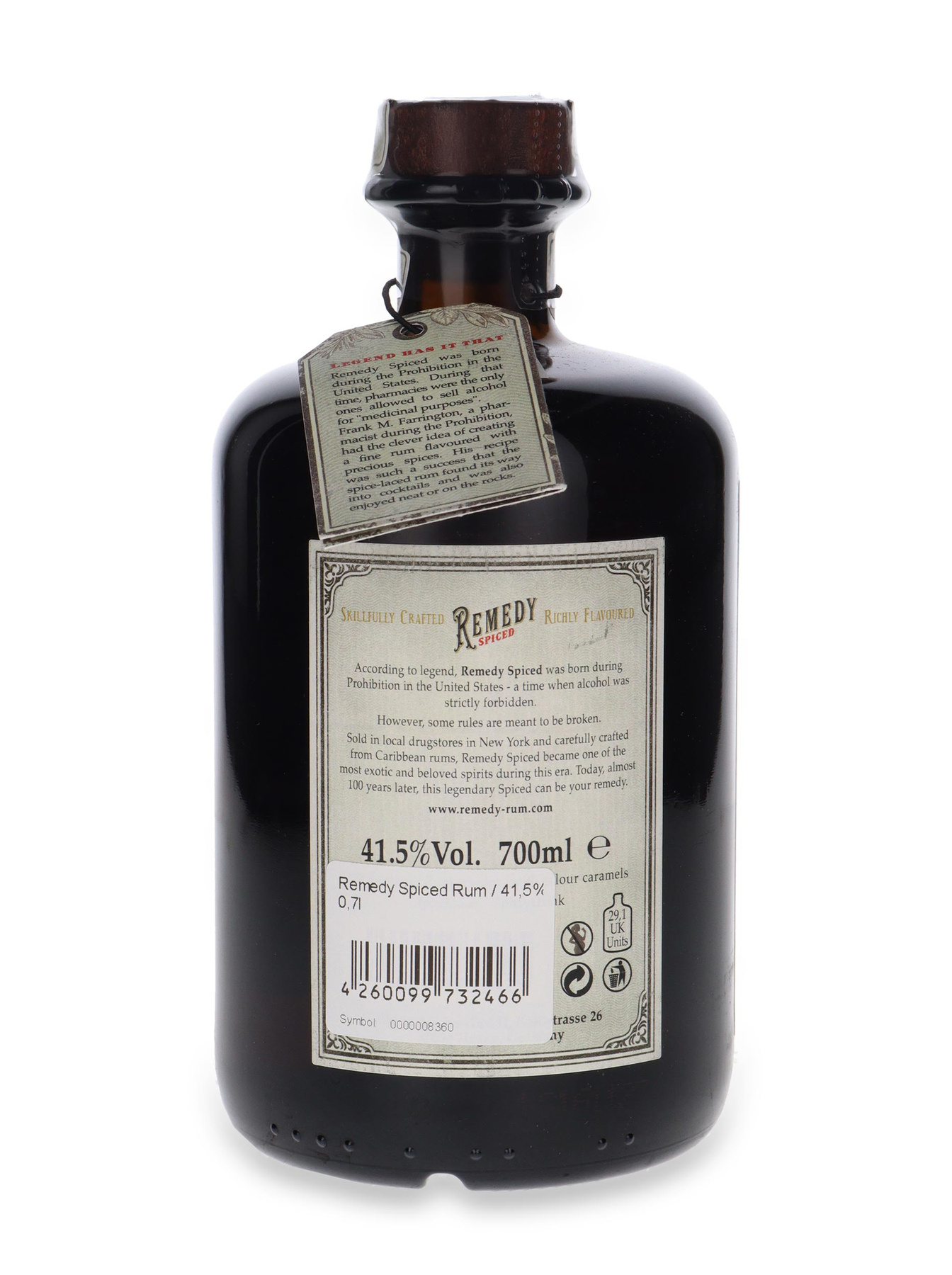 Remedy Spiced Rum 41,5% 0,7l – Prohibicja, USA Rum