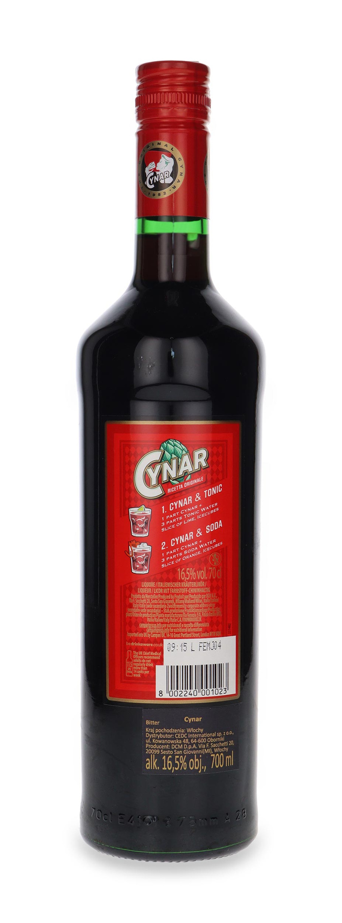 Cynar Bitter, likier z karczochów (Włochy) / 16,5% / 0,7l | Dom Whisky