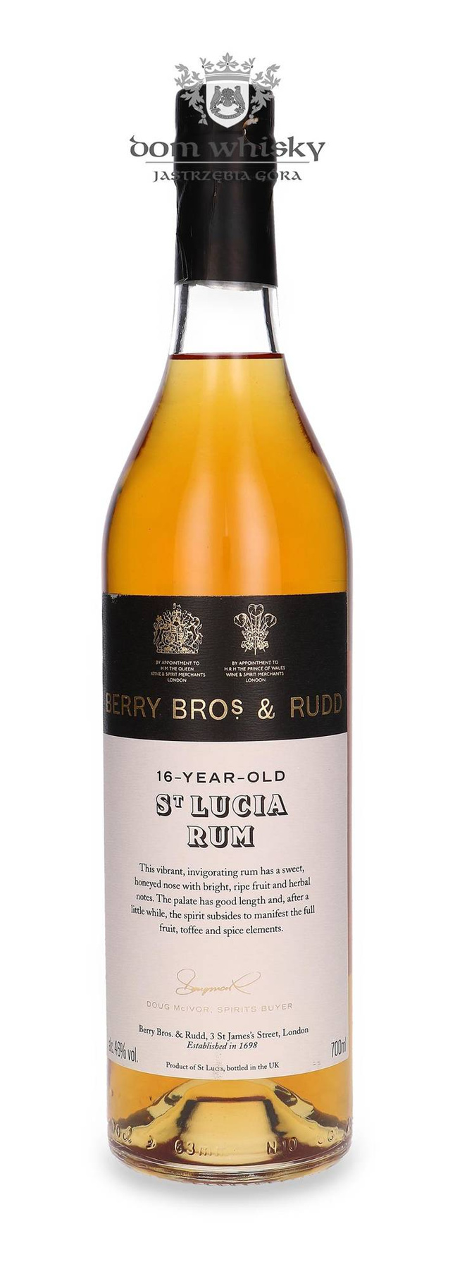 St Lucia Rum 16 year old Berry Bros 46% 0.7l - St Lucia Distillers