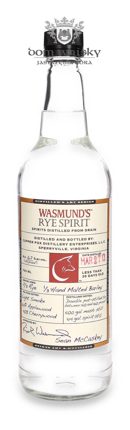Wasmund's Copper Fox Rye Spirit 62% 0.7l - American Whiskey