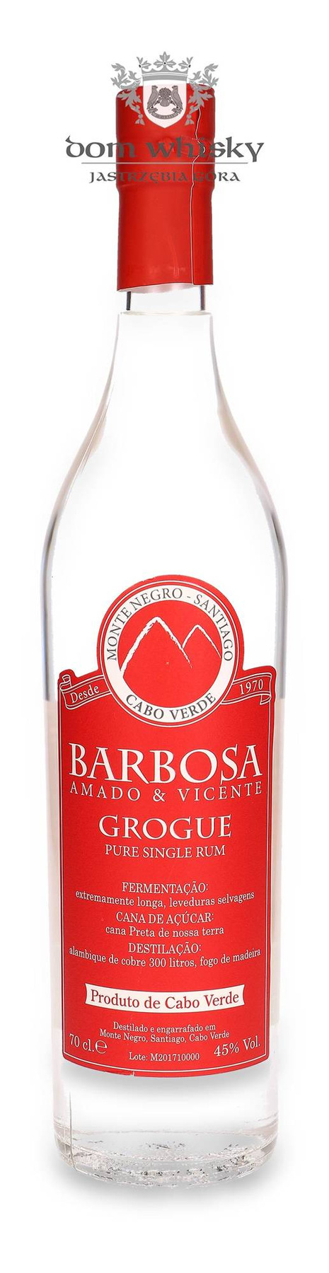 Barbosa Amado & Vicente Grogue Rum 45% 0.7l - Monte Negro