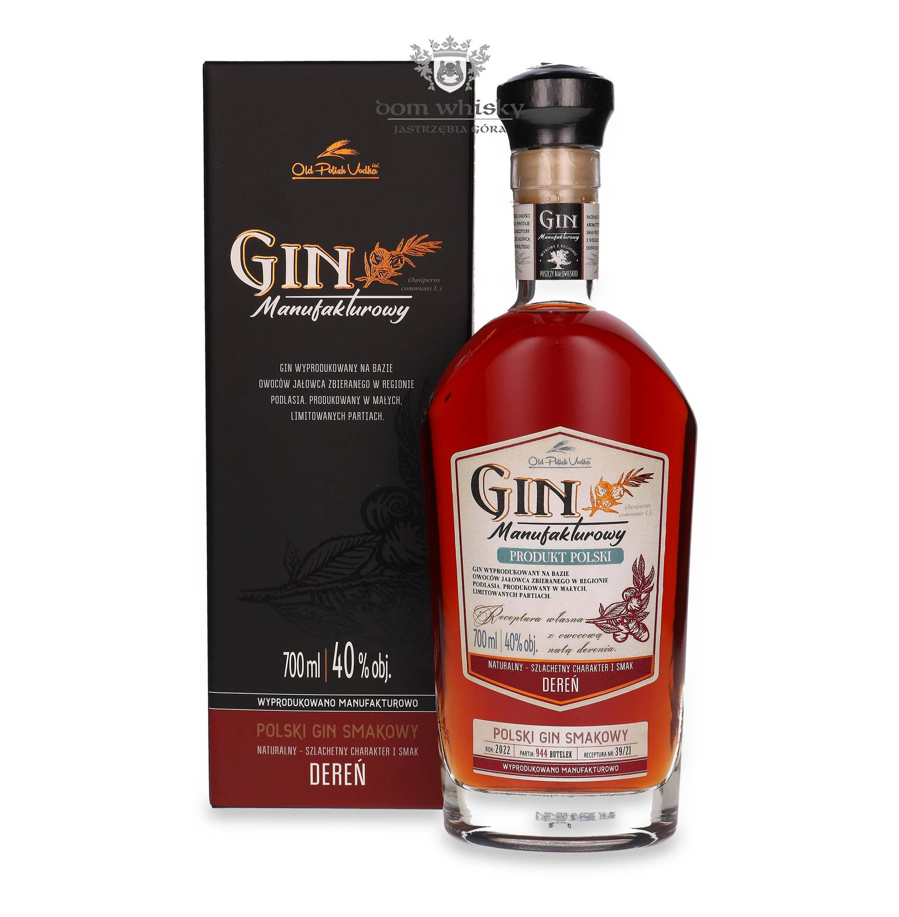 Polish Gin Manufakturowy Dereń 40% 0,7l - Gin from Poland