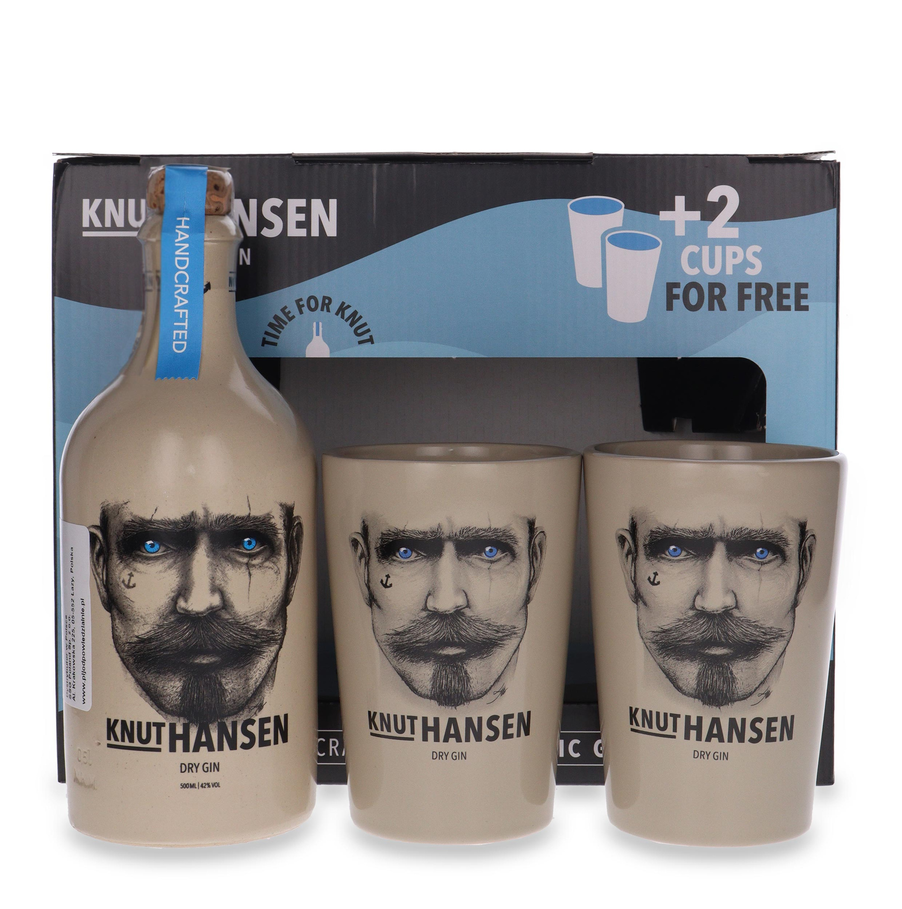 Knut Hansen Dry Gin + 2 szklanki / 42% / 0,5l | Dom Whisky