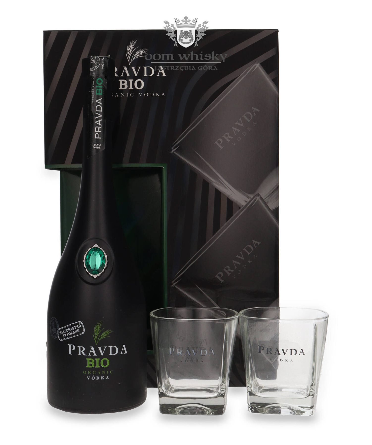 Pravda BIO Vodka + Glasses 40% 0.7l - Organic Vodka