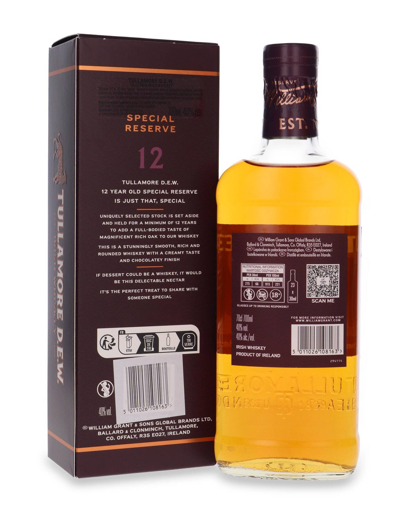 Tullamore Dew 12-letnia Irlandzka Whiskey 40% 0,7l | Dom Whisky