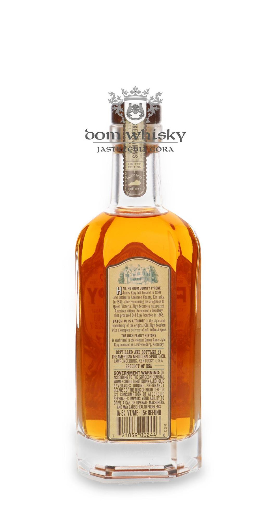 Old Ripy Kentucky Straight Bourbon, The Whiskey Barons Batch # 1 / 52 ...